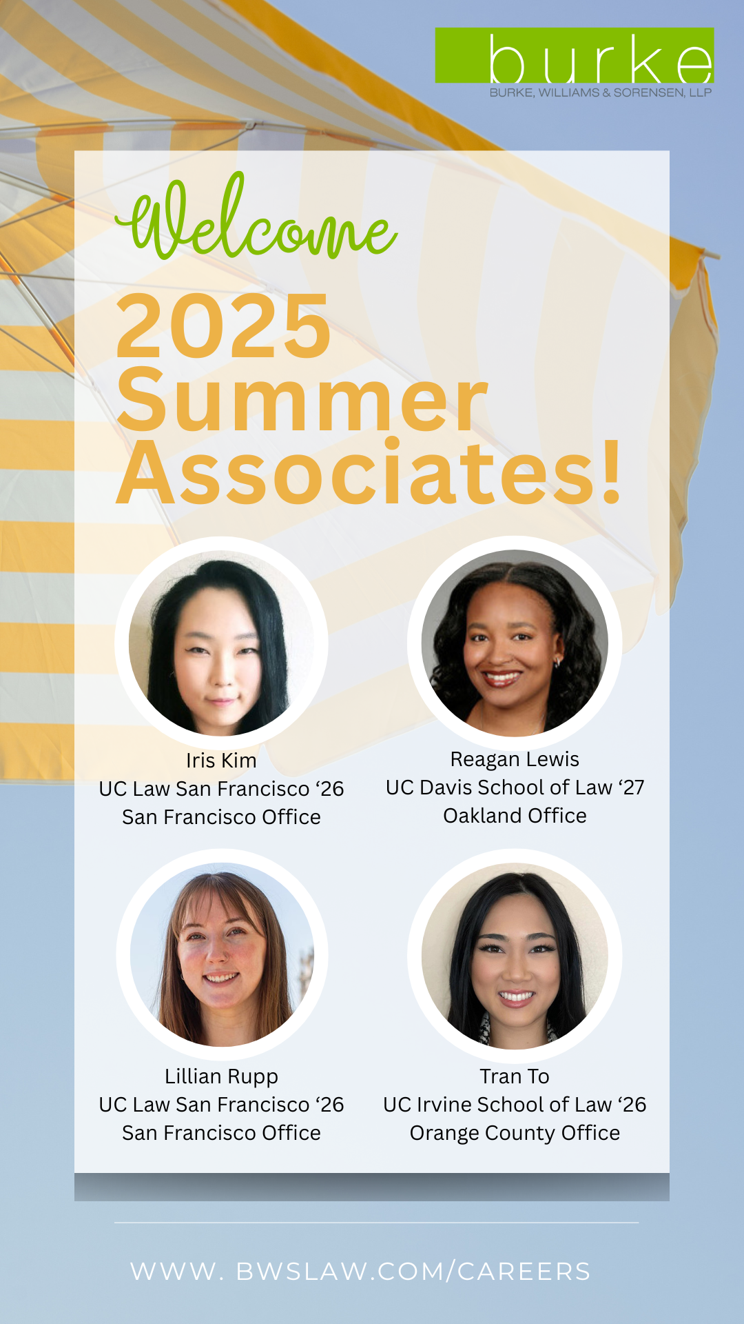 Burke Welcomes 2025 Summer Associates | Burke, Williams & Sorensen, LLP